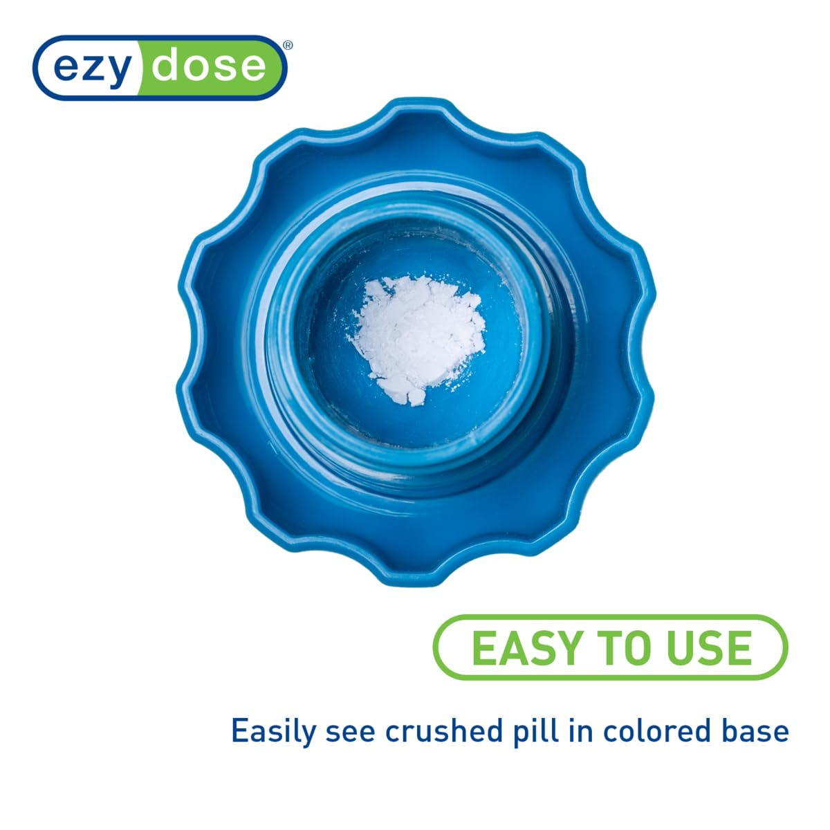 EZY DOSE Crush Pill, Vitamins, Tablets Crusher and Grinder, Effortlessly Crushes Medications into Fine Powder, Features Storage Compartment, Easy-to-Use Design, Color May Vary, Blue, BPA Free
