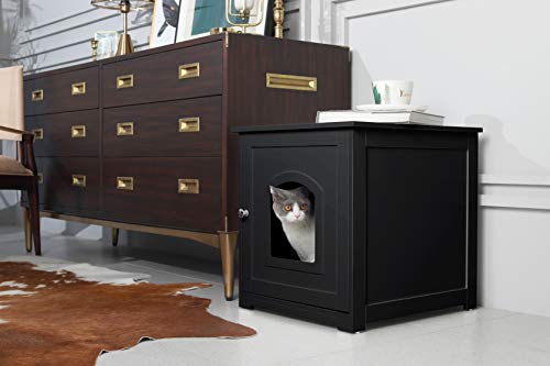 zoovilla Kitty Litter Loo – Hidden Litter Box Furniture, Black