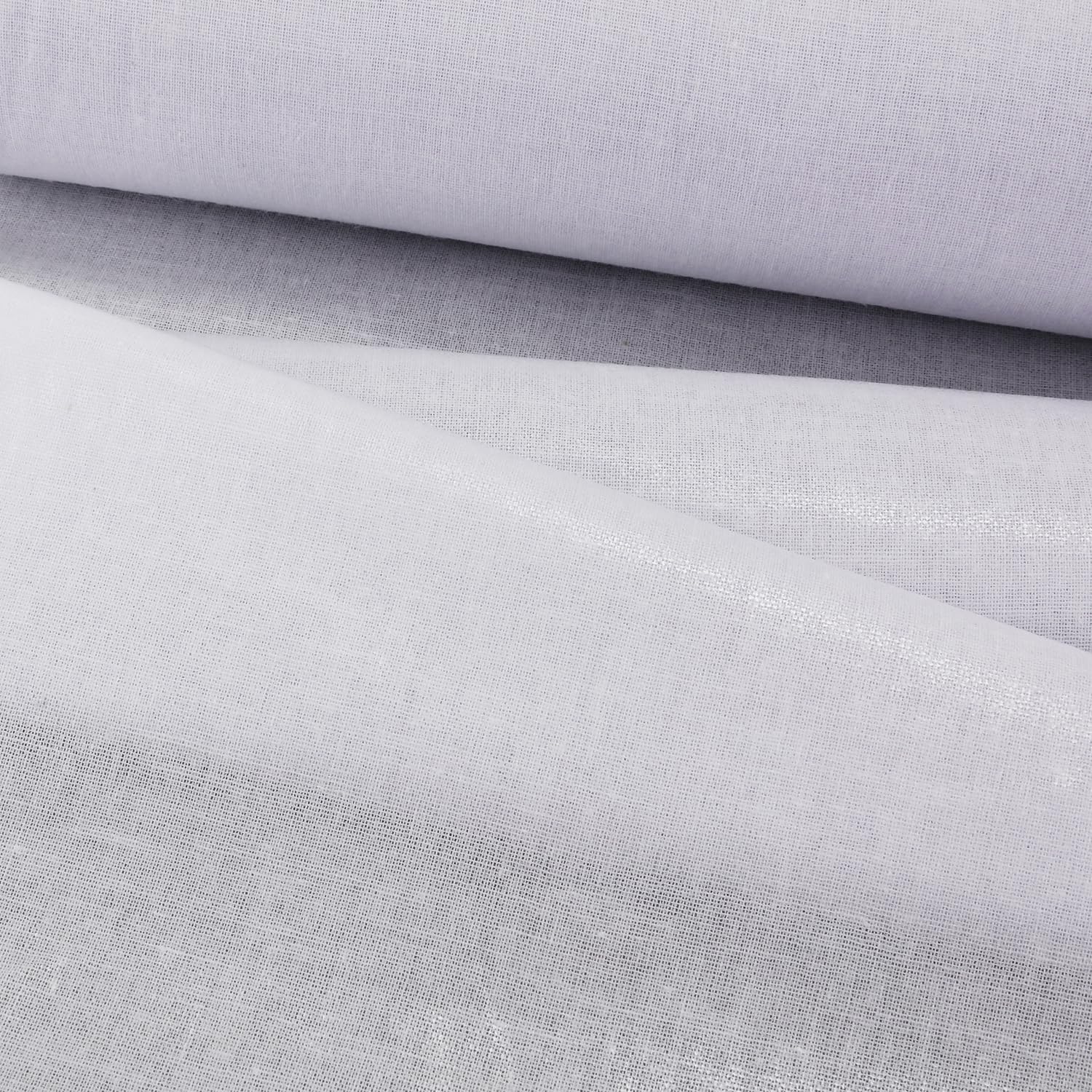Woven Cotton Iron-On Fusible Interfacing, 10.6in x 10yd Medium Weight Fusible Interfacing Fabric Single-Sided Interfacing 100% Cotton Iron-On Interfacing for Dress Shirts DIY Crafts Supplies, White
