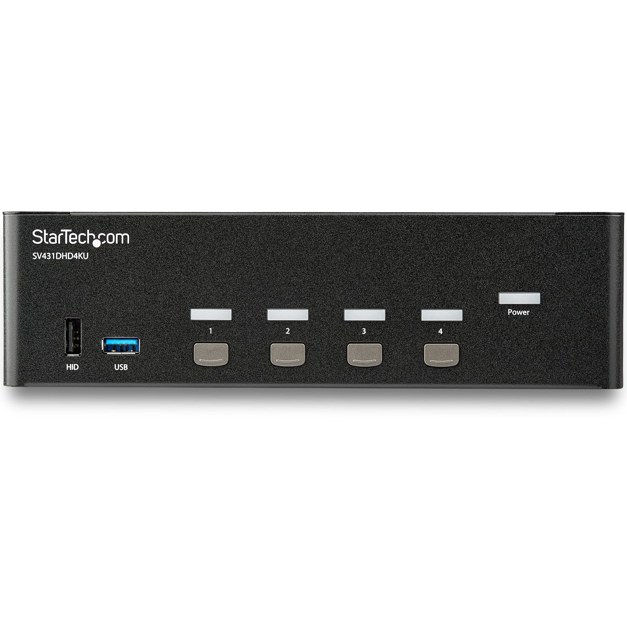 StarTech.com StarTech.com 4-Port Dual Monitor HDMI KVM Switch with Audio & USB 3.0 hub - 4K 30Hz - 4 PC Mac Computer KVM Switch Box for HDMI Display , TAA (SV431DHD4KU)