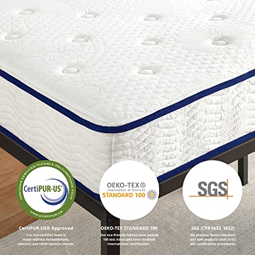 Olee Sleep 9 Inch Breeze Gel Infused Memory Foam Innerspring Mattress, Mattress In a Box, CertiPUR-US Certified, King