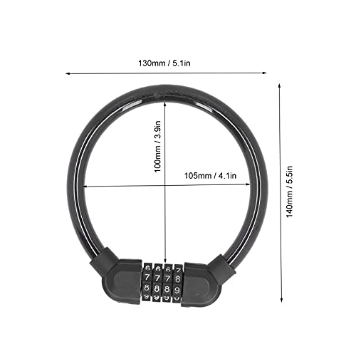 Bike Lock, Waterproof and Dustproof Bike Cable Lock Lightweight and Portable for Cycling(Black)