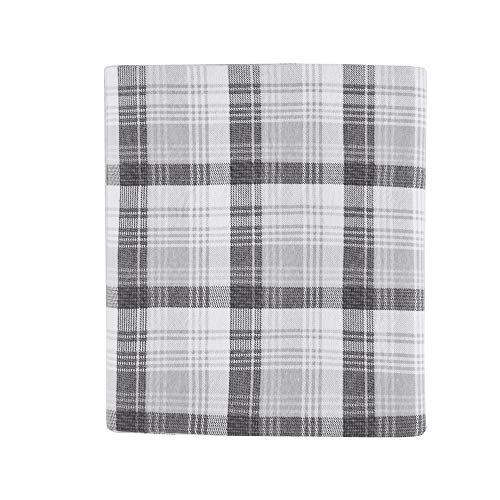Woolrich Flannel 100% Cotton Sheet Set Warm Soft Bed Sheets with 14" Elastic Pocket, Cabin Lifestyle, Cold Season Cozy Bedding Set, Matching Pillow Case, Queen, Grey Plaid, 4 Piece