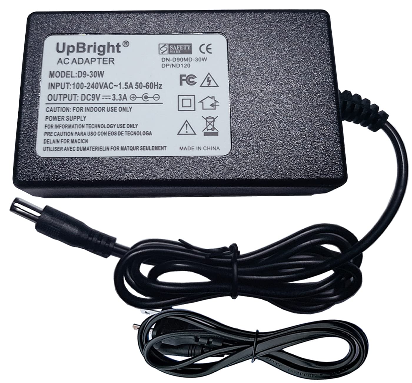 UpBright 9V AC/DC Adapter Compatible with Brady BMP21 BMP21-PLUS BMP21-LAB BMP21-PLUS-KIT1 BMP21AC XPERT-AC M-AC-110937 IDXPERT IDPAL-AC LABPAL-AC ENG EPA-301DAN-9 XPERT-ABC XPERT-Key Power Charger