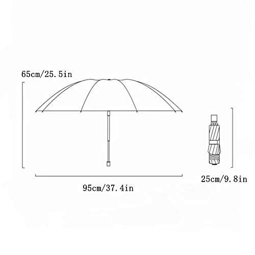 YAMHOHO Three Folding Flat Edge Rainbow Bumper Cloth Umbrella Sunshade Sun Umbrella Ladies Umbrella Gift Umbrella Windproof Travel Umbrella Foldable Folding Small Compact Umbrella