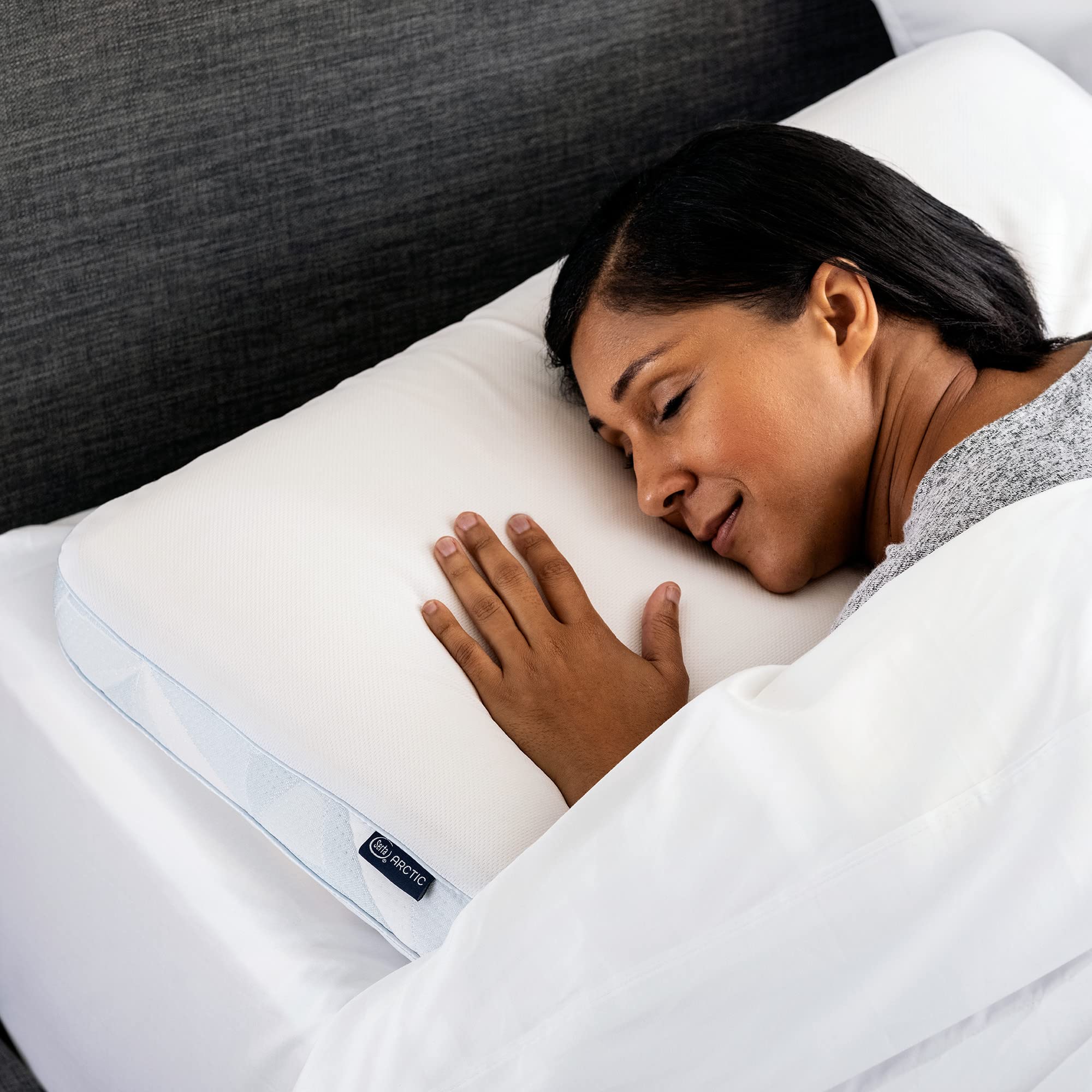 Serta Arctic 30x Cooling Gusseted Memory Foam Bed Pillow Powered by REACTEX, White