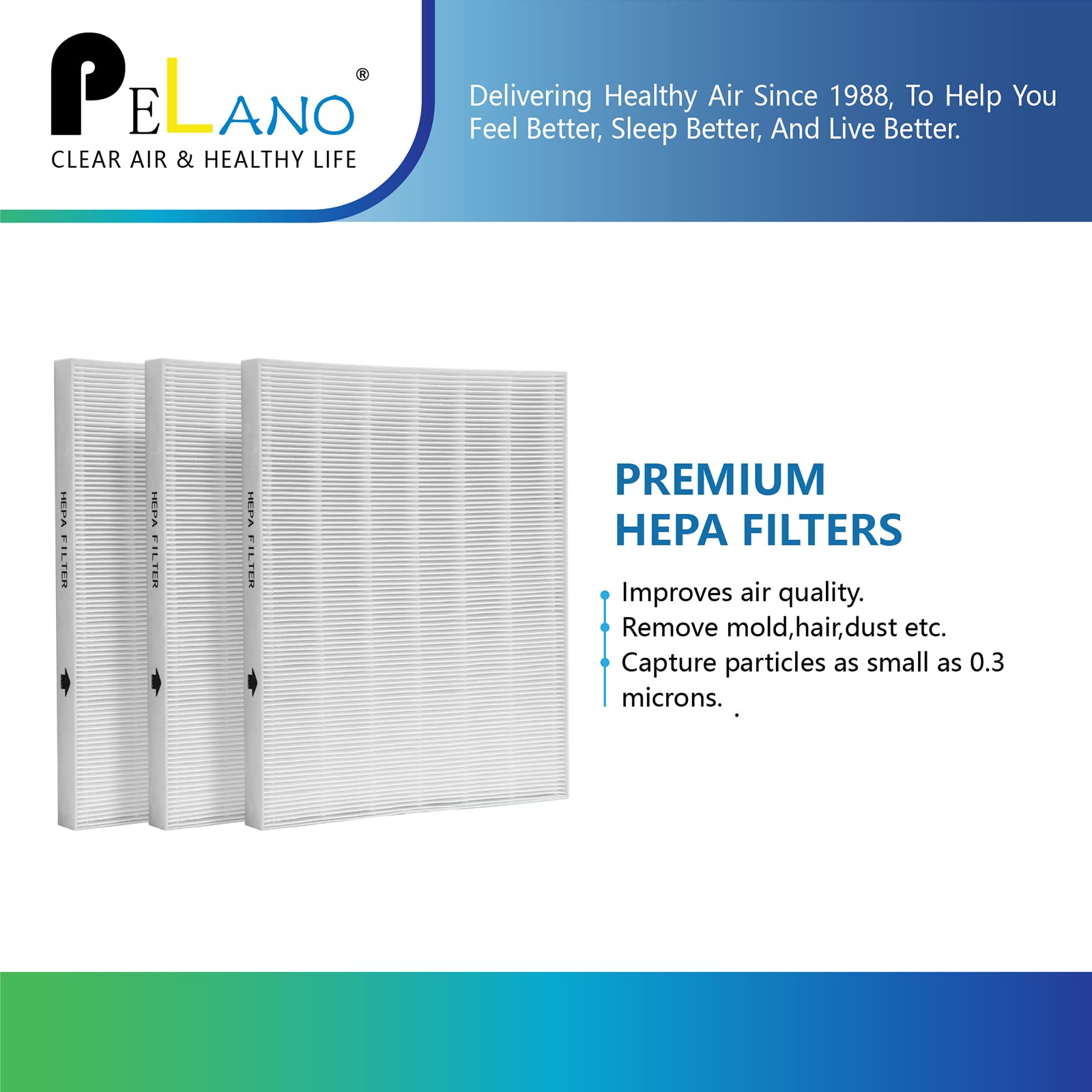 Pelano 3 Pack 5500-2 Replacement Filter H Compatible with Winix 5500-2 Air Purifier and Models AM80, 116130 Replacement Filter