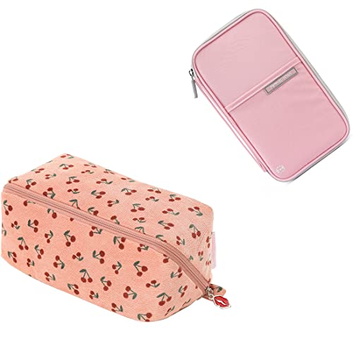 VanFn Passport Wallets and Cosmetic Bags, Makeup Bag Cosmetic Bag for Women Cosmetic Travel Makeup Bag Large Travel Toiletry Bag for Girls Make Up Bag Brush Bags Toiletry Bag
