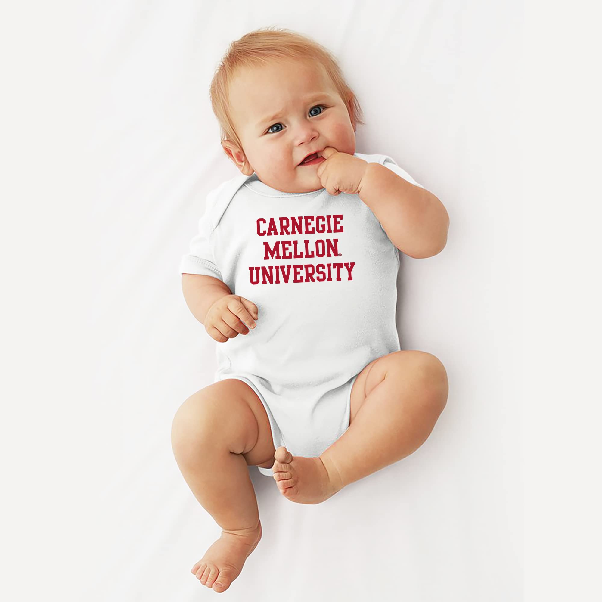 UGP Campus Apparel YC01 - Carnegie Mellon Tartans Basic Block Creeper - 18 Months - White