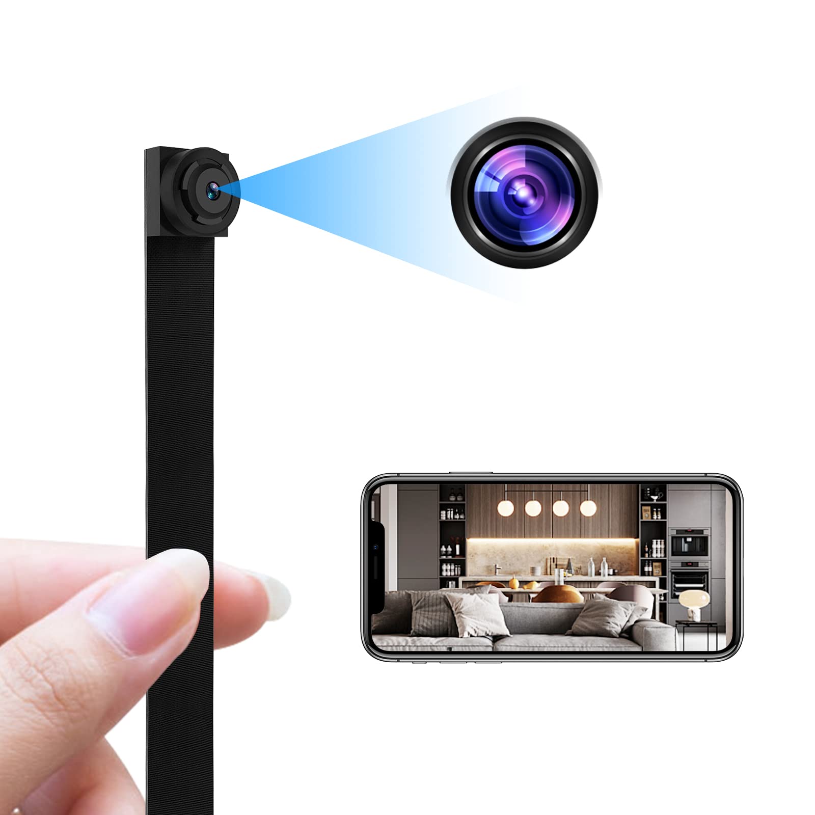 Tohsssik DIY Hidden Camera 1080P HD Mini Camera Mini Security Camera with Motion Detection,Spy Camera
