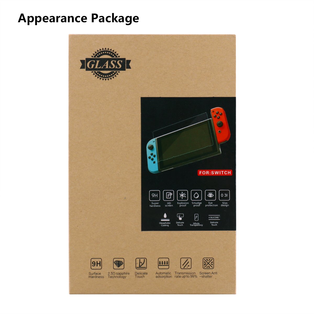 Glass Screen Protectors for Nintendo Switch Console 9H HD Tempered Glass Anti-Scratch Anti-Fingerprint Bubble Free with Cleaning kit