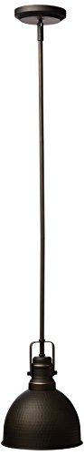 Westinghouse Lighting 6345600 One-Light Mini Pendant Hammered Oil Rubbed Bronze Finish with Highlights