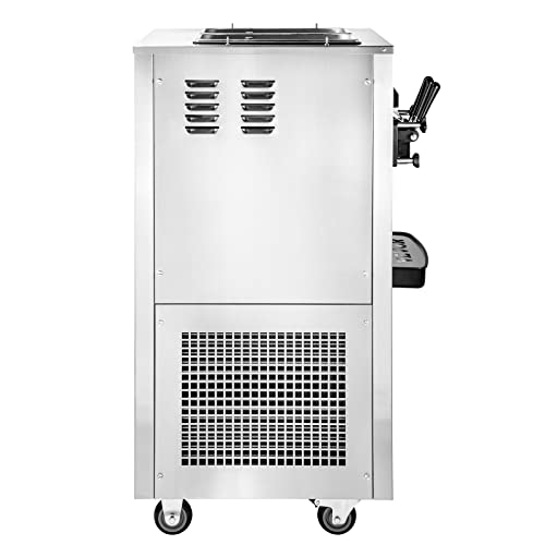 VEVOR Commercial Ice Cream Machine with Two 12L Hoppers Soft Serve Machine with 3 Flavors Commercial Ice Cream Maker 2500W Compressor Soft Ice Cream Machine with LCD Panel for Restaurants Snack Bar
