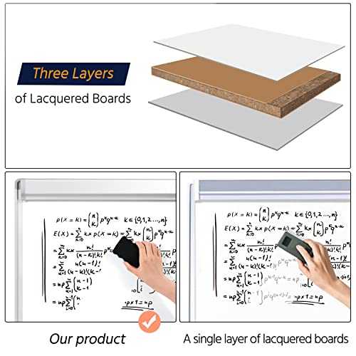 Yaheetech Easel White Boards Magnetic Tripod Whiteboard Portable Dry Erase Board 36x24 inches Flipchart Easel Board Height Adjustable, Stand White Board with Flipchart Hook for Office or Teaching