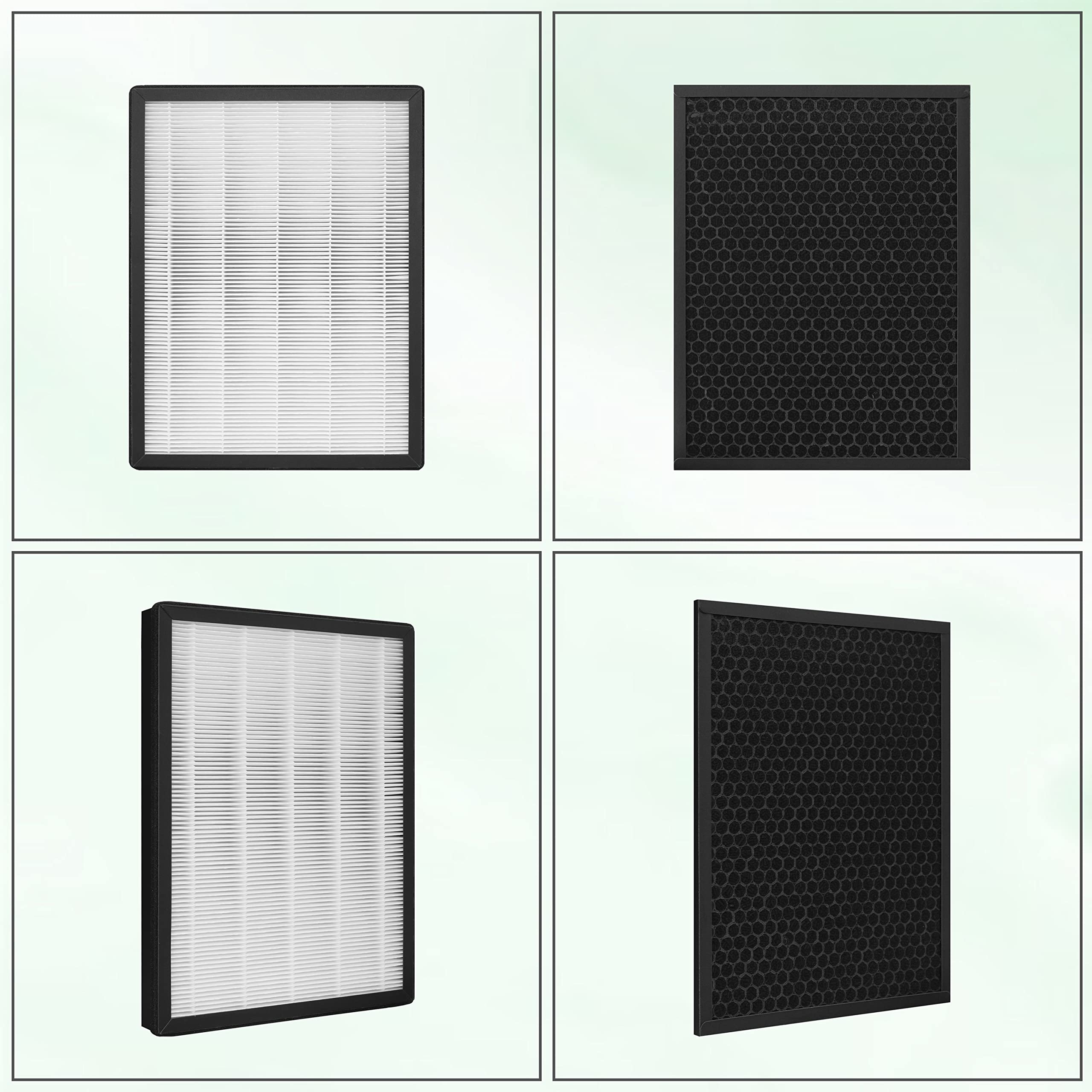 Nyingchi AP-B102 H13 True HEPA Replacement Filter,Compatible with Alexapure Breeze AP-B102 and 3049 Air Purifiers,1Replacement Filter Kit (1HEPA+1Carbon)