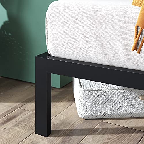ZINUS Mia Metal Platform Bed Frame with Headboard / Wood Slat Support / No Box Spring Needed / Easy Assembly, King, Black
