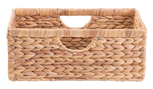 Vintiquewise Foldable Natural Water Hyacinth Storage Bin, Small