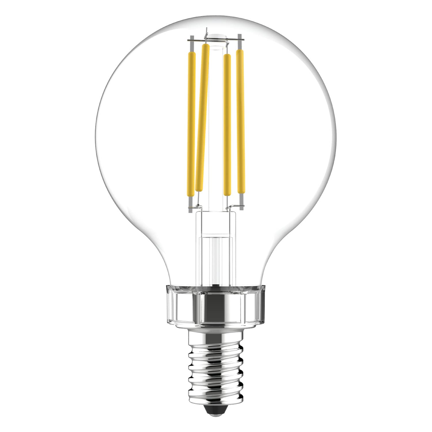 GE Relax LED Light Bulbs, 40 Watt, Soft White, G16.5 Globe Bulbs, Clear, Small Base (2 Pack)