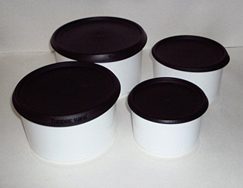 Tupperware Set of 4 Topper Canisters with Black Seals