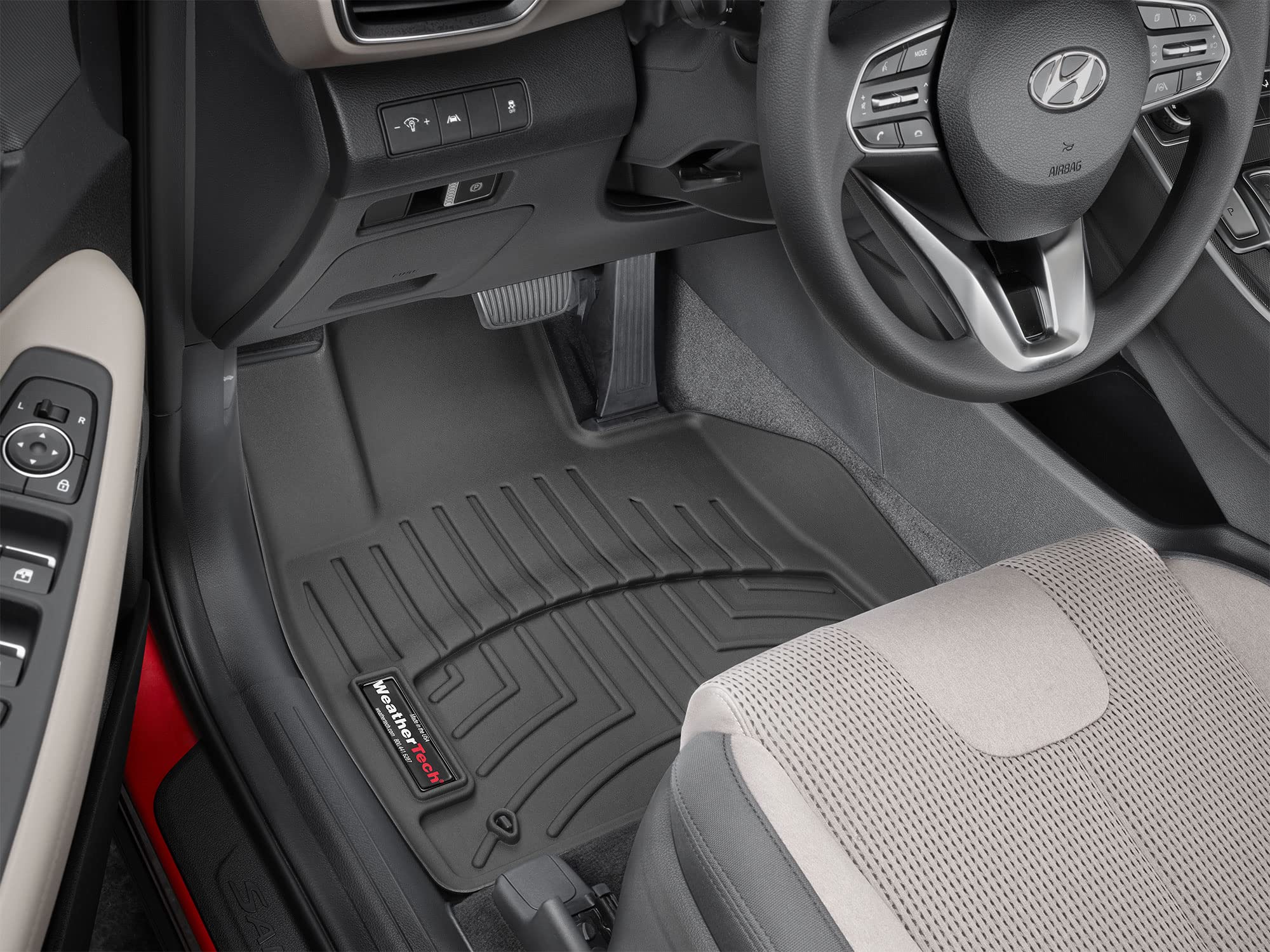 WeatherTech Custom Fit FloorLiners for Hyundai Santa Fe - 1st Row (4416561), Black
