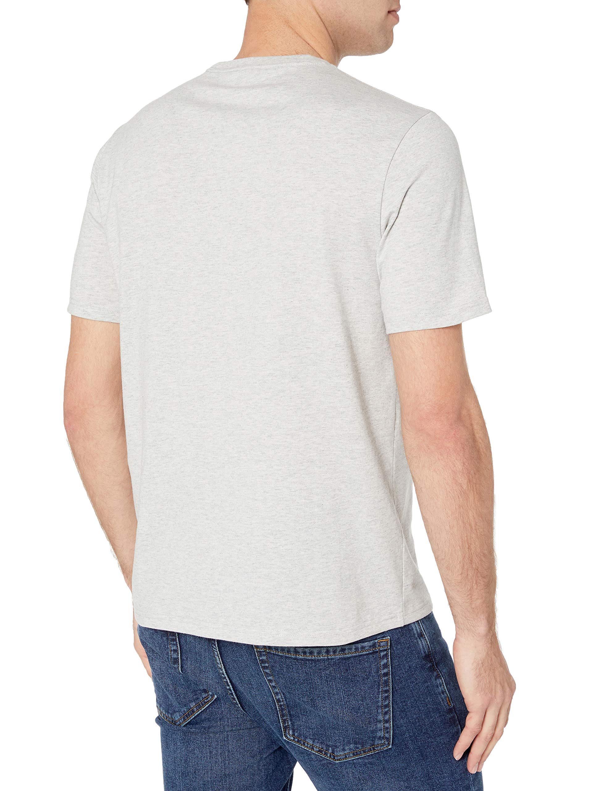Amazon Essentials Men's Regular-Fit Short-Sleeve Crewneck Pocket T-Shirt, Pack of 2, Bright Green/Light Grey Heather, Large