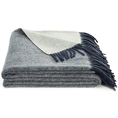 spencer & whitney Blanket Throws Wool Blanket Denim Blue Wool Throw Blanket Australian Cashmere Wool Throws Lightweight Blanket Throws for Couch