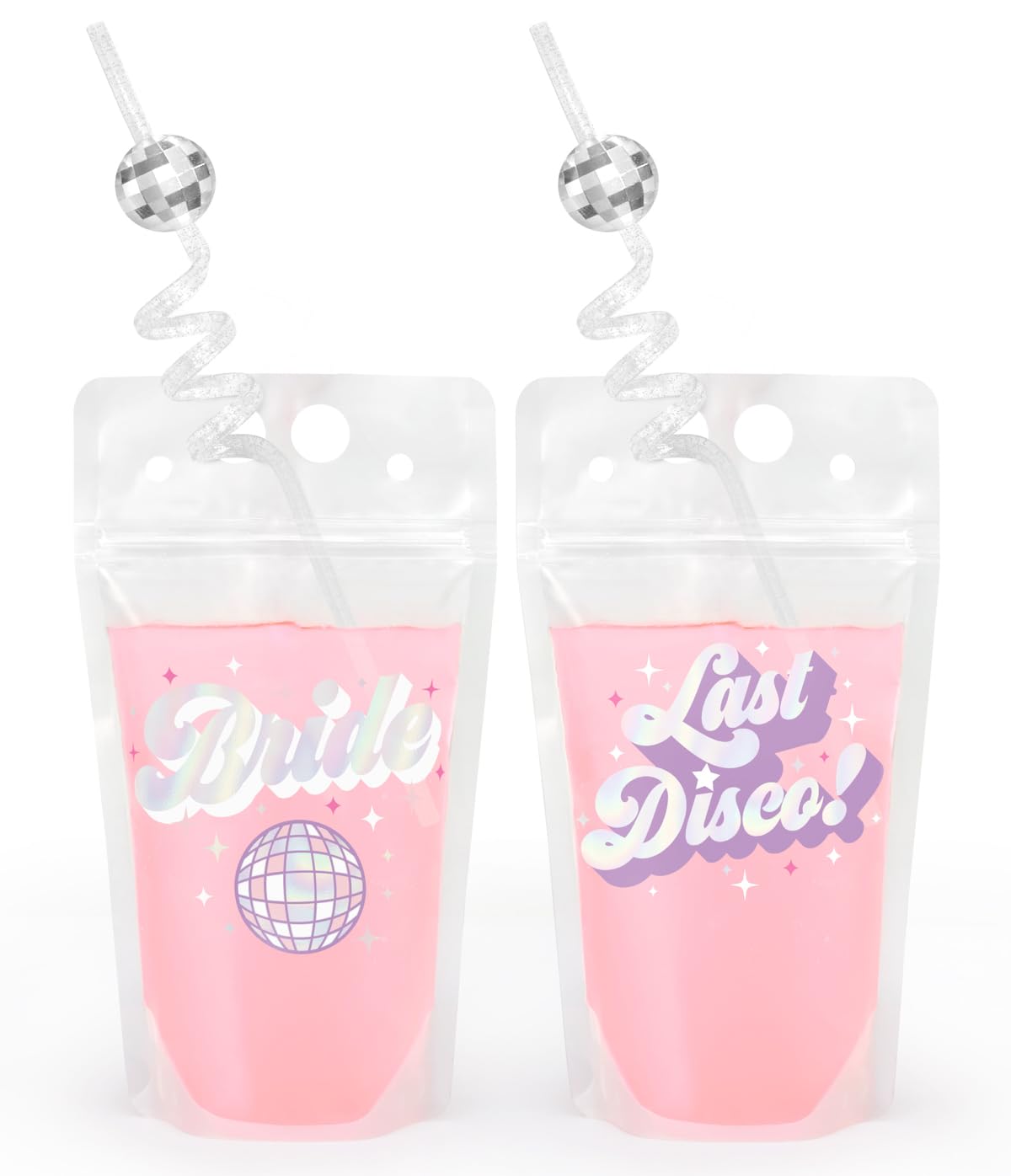 xo, Fetti Bachelorette Party Last Disco Drink Pouches - 15 count | Disco Bach Party Drinkware, Groovy Bridal Shower Party Cups, Bridesmaid Favor, Bride to Be Gift, 70's Dancing Queen Supplies