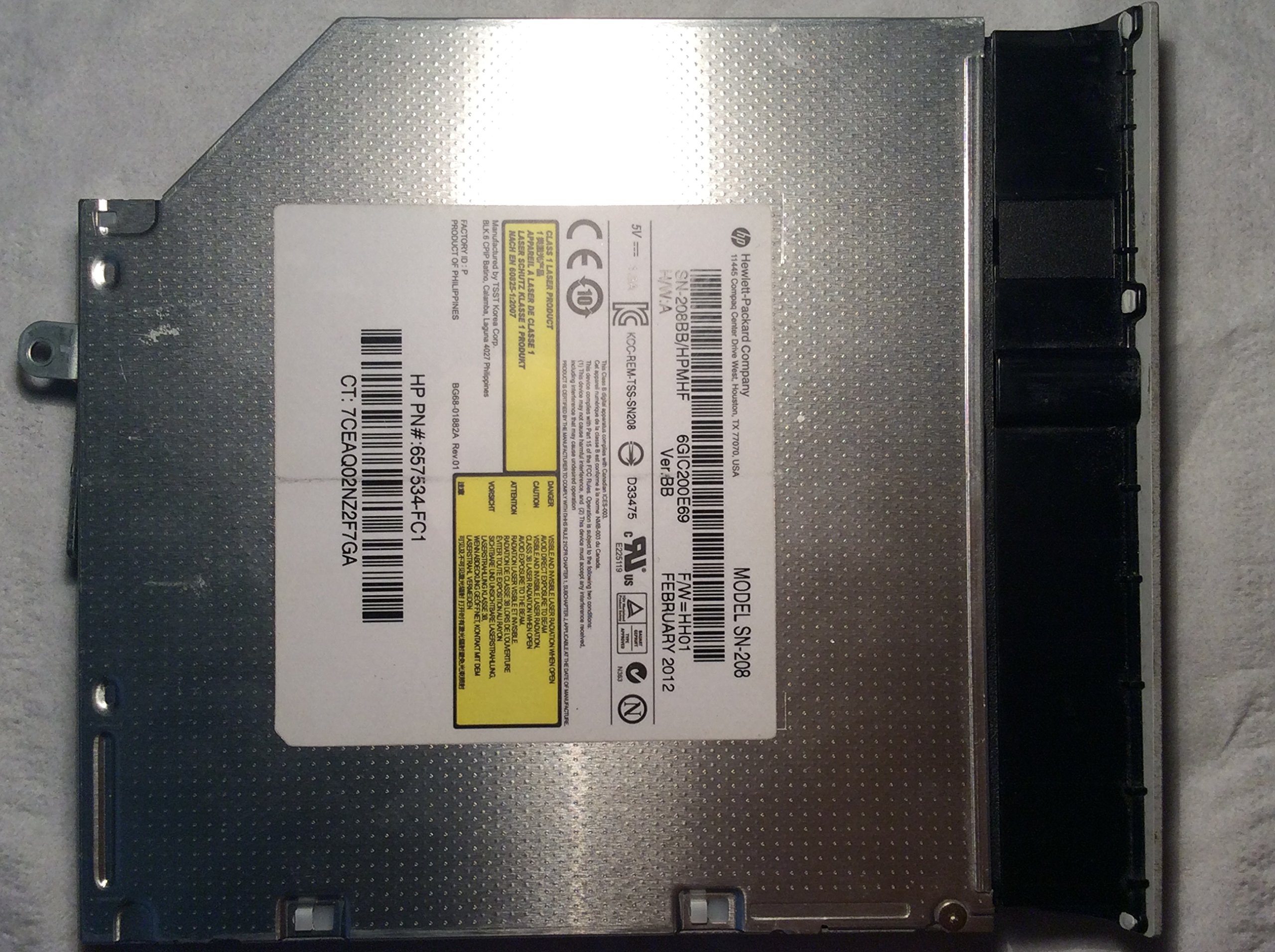 HP DVD Writer SATA CD-RW DVD±RW SN-208 PN 460510-800