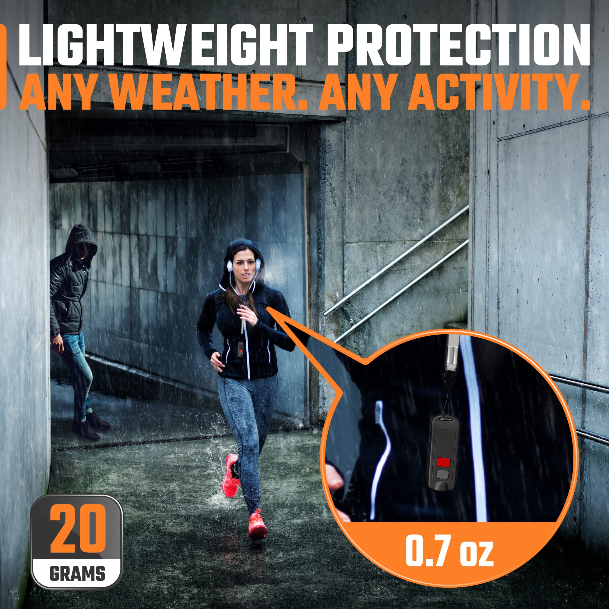 Rechargeable Keychain Alarm for Women Self Defense β 2 Pack 130 dB Loud Safesound Personal Siren Ring with LED Light β Waterproof SOS Emergency Safety Alert Device Key Chain by WETEN (Black&Black)