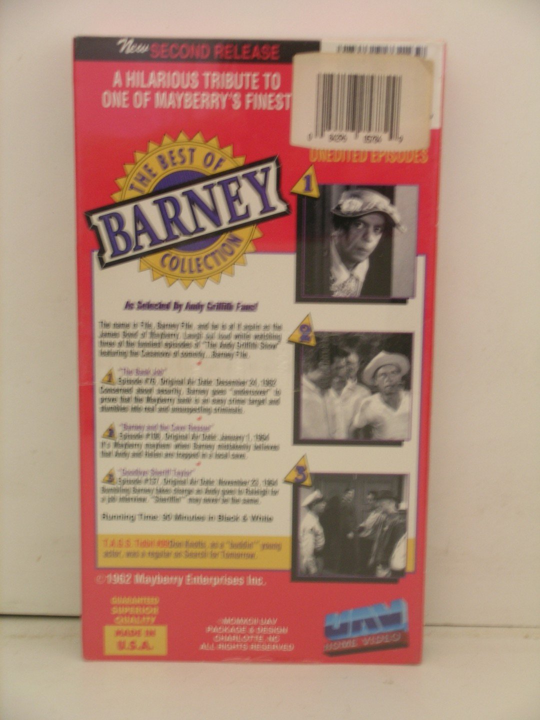The Andy Griffith Show---The Best of Barney Collection---VHS Video Tape