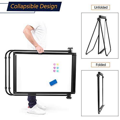 Yaheetech Stand White Board Magnetic 36x24 inches Dry Erase Board Double Sided Adjustable Flipchart Easel Portable Whiteboard with Flipchart Hook for Tabletop Presentation Discusssion Meeting Teaching