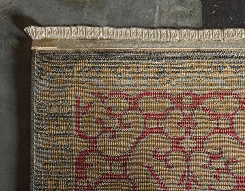 Unique Loom Palace Collection Area Rug - Saray (2' x 3' 1" Rectangle, Light Blue/ Red)
