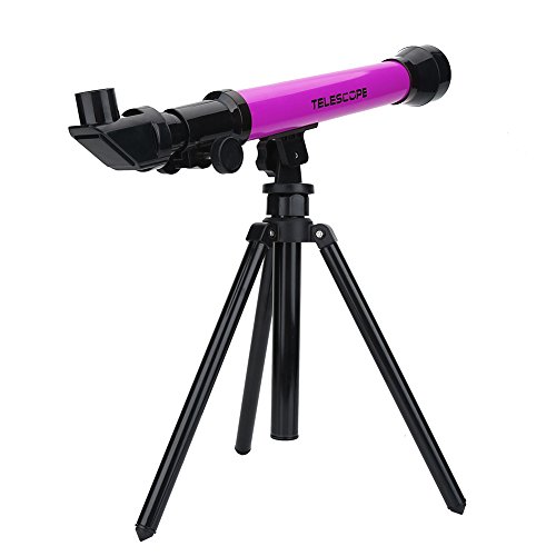 Telescope for Kids Beginners, Travel Scope, Equipped with 20X, 40X, 60X Interchangeable Eyepieces, Portable Travel Telescope with Tripod, Best Gift for Child (Purple)