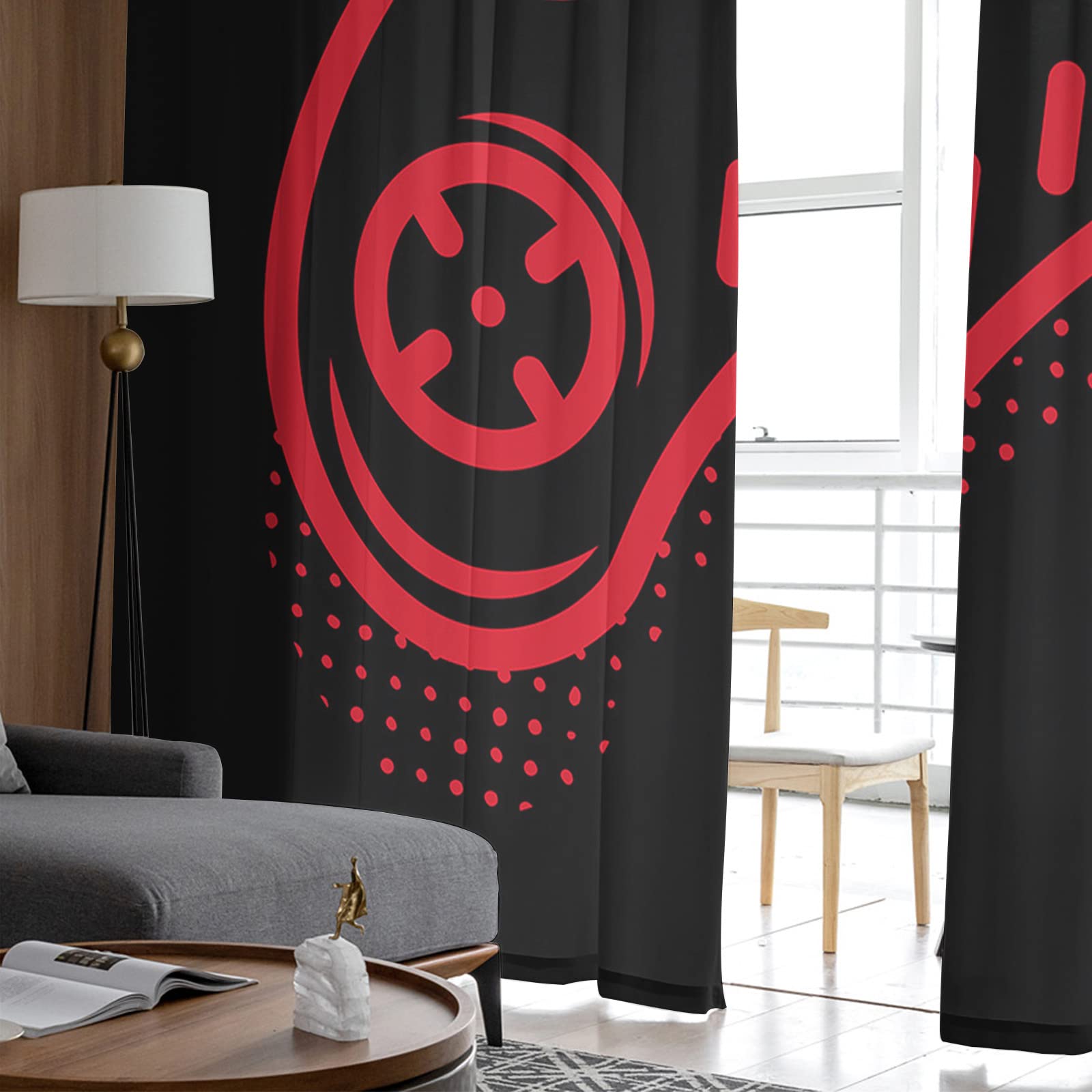 Video Game Window Semi Sheer Curtains for Bedroom Living Room, Red Gamepad Games Controller Gamer Black Rod Pocket Chiffon Voile Sheer Drapes Curtain 63 Inch Length 2 Panels Set