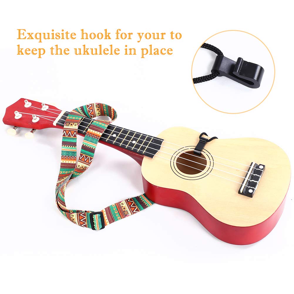 LiebeWH Ukulele Strap Adjustable Guitar Strap 19.7 to 27.6in Nylon Mini Guitar Belt Universal Sling with Hook Instrument Accessories