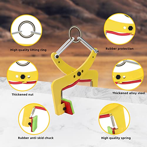 Lifting Clamps Beam Jaw Opening Adjustable, Plate Lifting Clamps Beam of Glass Slabs/Metal Sheet/Granite Island, Roadside Stone Clamp Curb,D325
