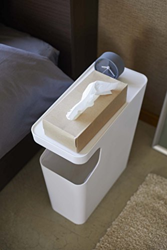 YAMAZAKI home Tower Side table and Trash can White - 3988