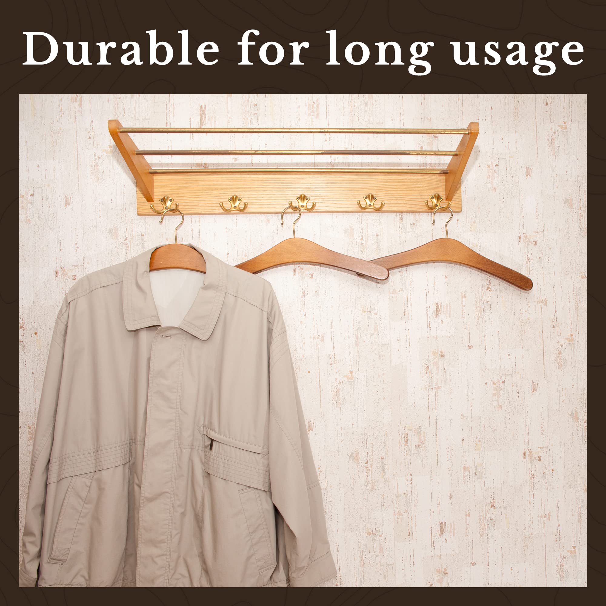 UNIQANTIQ HARDWARE SUPPLY Victorian Double Solid Brass Hat and Coat Hook | Hall Tree, Rack Mount Vintage Coat Hooks for Hanging Garment | UA-731-PB (1)