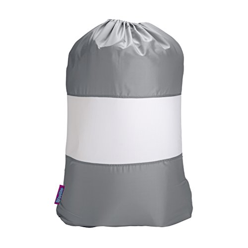 Woolite Sanitized Laundry Bag with Mesh Window, Dimensions: 15 x 12 x 2 inches, Blocks Odors, Drawstring Closure, Great For Home, Dorms, Laundromat, Laundry Accessories, White