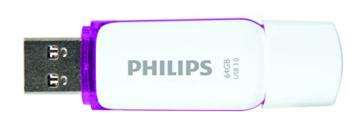 PHILIPS High Speed 64GB Flash Drive, Snow Edition USB 3.0 - White/Purple, 100MB/s