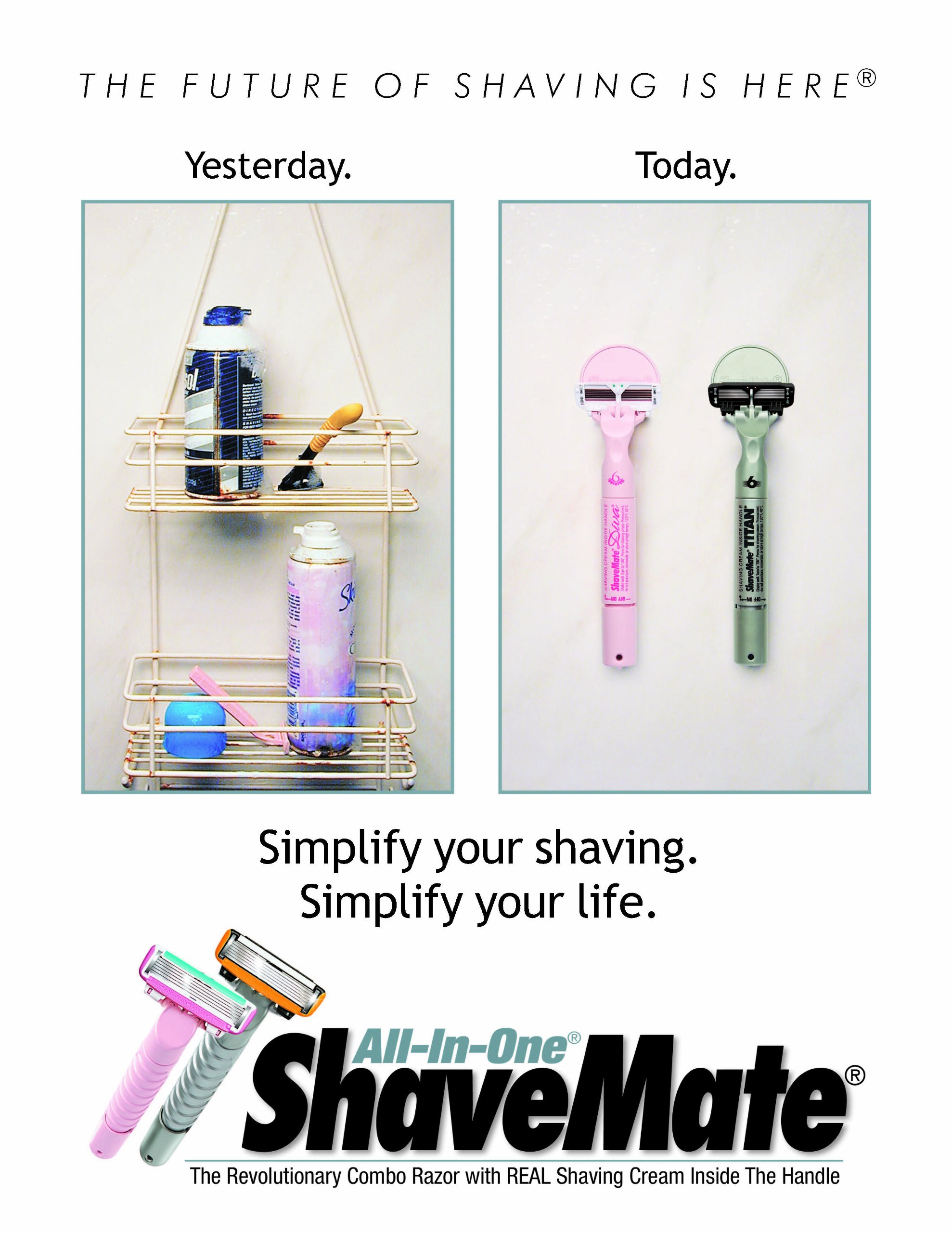 ShaveMate Titan 6 Three Pack of Razors with Real Shaving Cream in The Handle