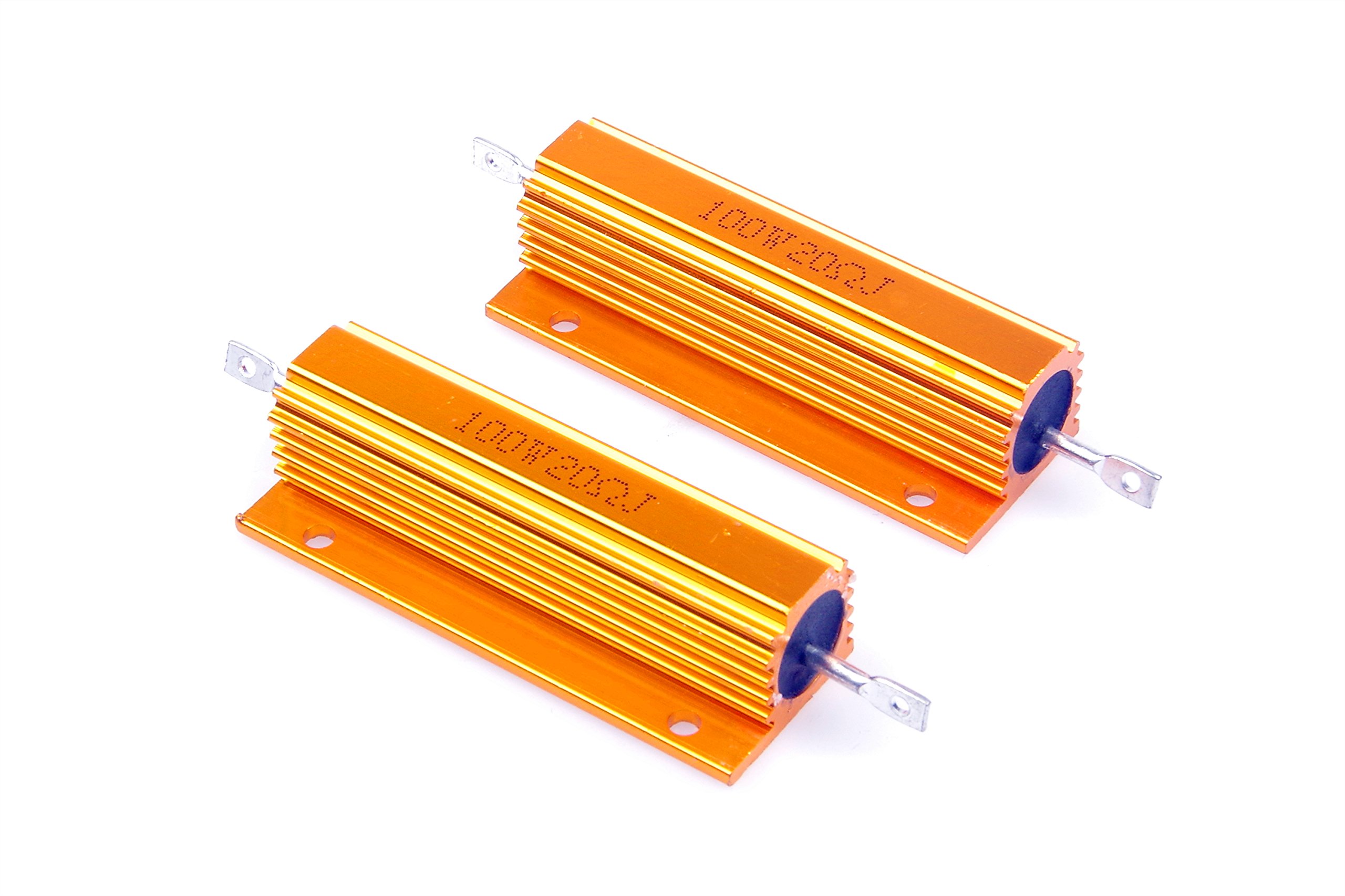LM YN 100 Watt 20 Ohm 5% Wirewound Resistor Electronic Aluminium Shell Resistors Gold (Pack of 2)