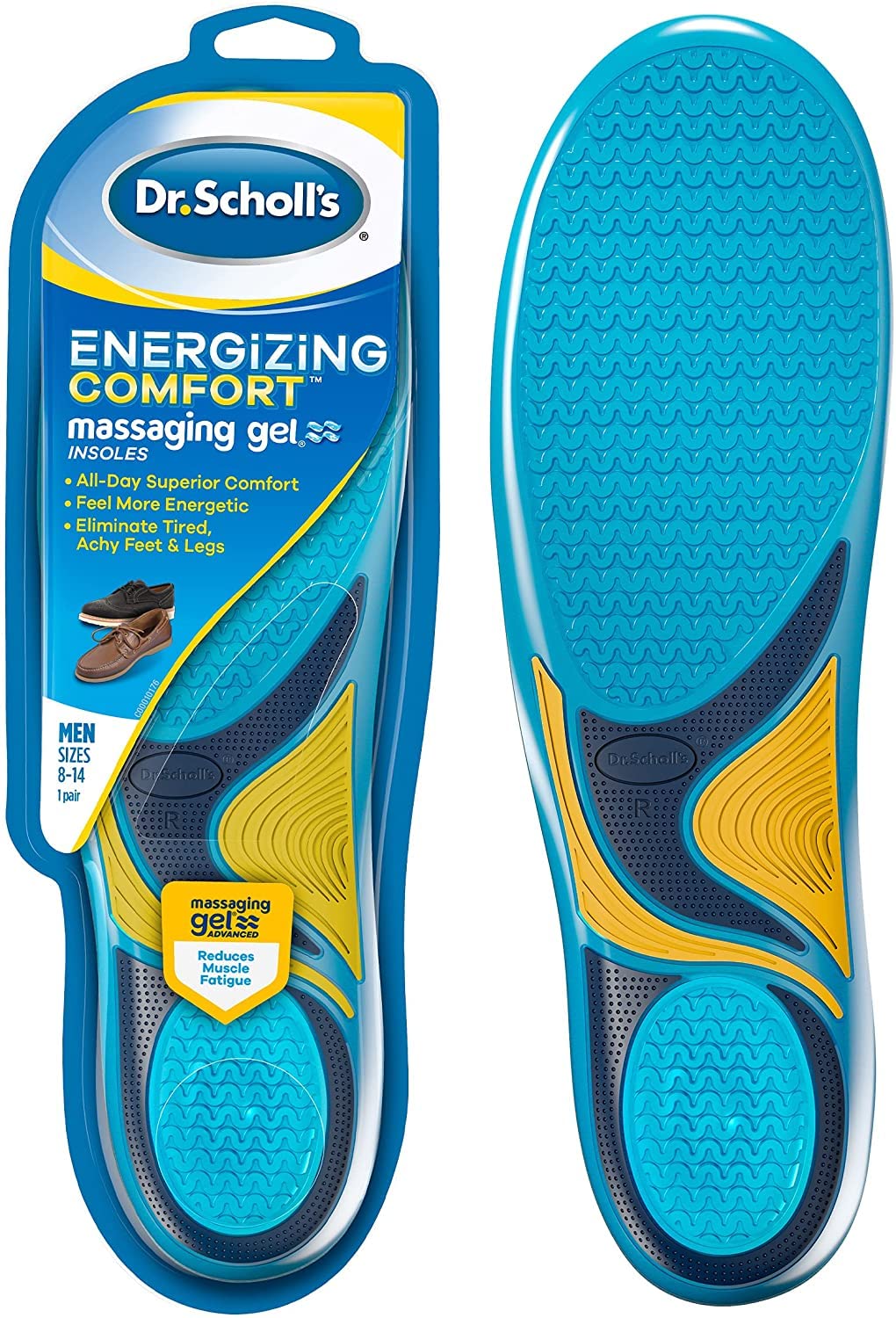 Dr. Scholls Massaging Gel Mens (Size 8-14) (2 Pack)