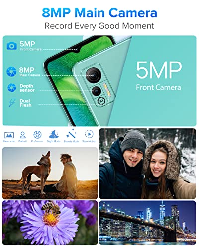 Ulefone Note 14 (2022) 4G Unlocked Smartphone, 6.52" Waterdrop Incell Full- Screen, Android 12, 4500mAh Battery, 7GB RAM Helio A22, 8MP Dual Camera, Type-C, Slim Design, Unlocked Cell Phones - Purple