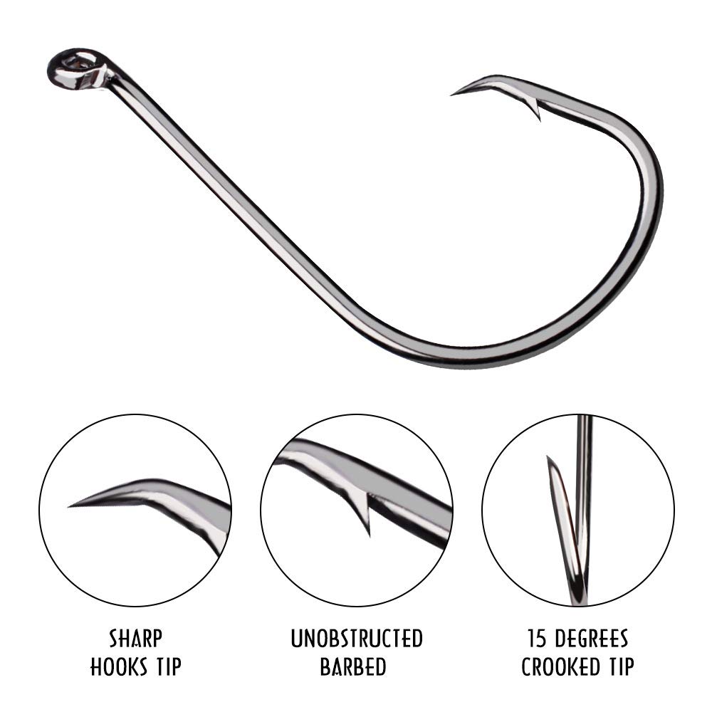 Fishing Hook with Steel Leader Single Eagle Claw Hook Bottom Fishing Rig-10pcs Nylon Coated Fishing Wire Leader Rigs (Hook Size:6/0)