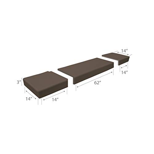 KidKusion Soft Seat Hearth Pad | Made in USA | Brown | 90" x 14" | Fireplace and Hearth Protection
