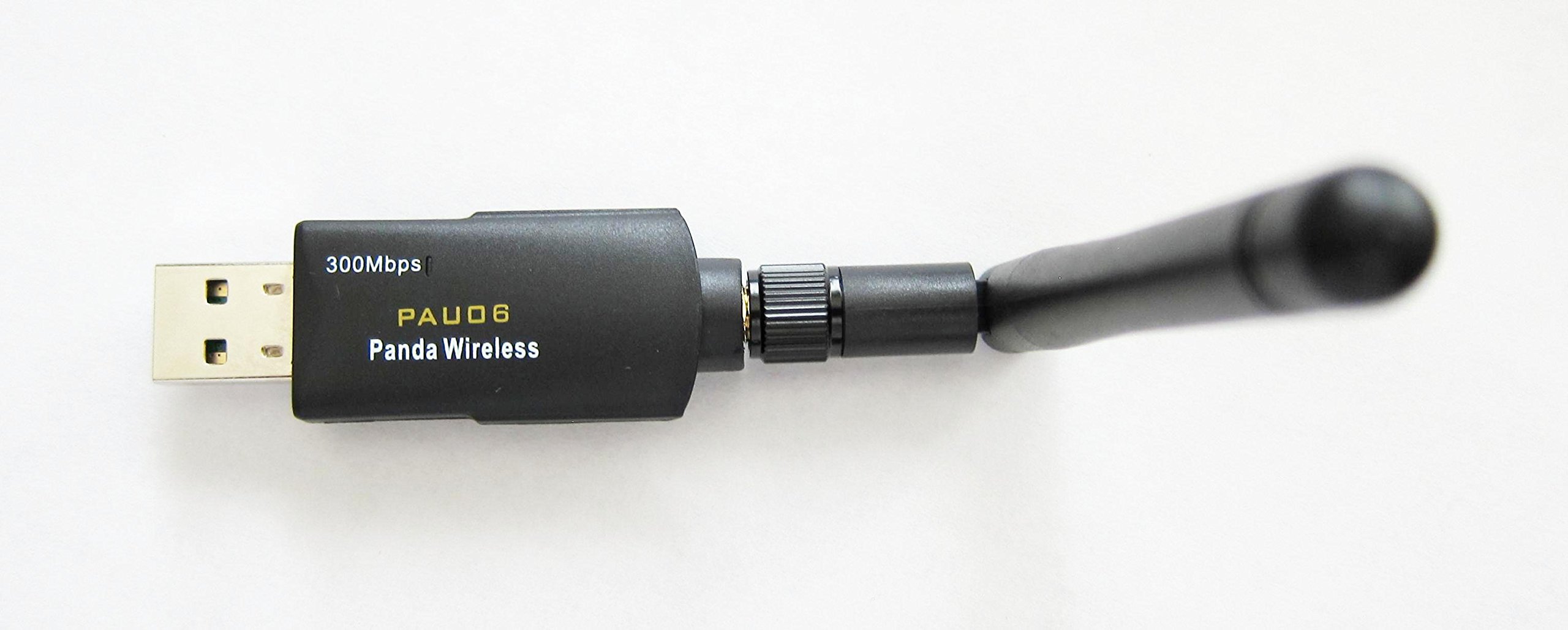 Panda Wireless PAU06 300Mbps Wireless N USB Adapter - w/High Gain Antenna - Win XP/Vista/7/8/10/11, Zorin, Mint, Ubuntu, MX Linux, Manjaro, Fedora, Centos, Kali Linux and Raspbian