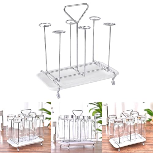 XINAJUND Simple Water Cup Drainage Rack Adjustable Cup Drainer Shelves Organized Cup Drying Stand Rack for Tabletop Desktop