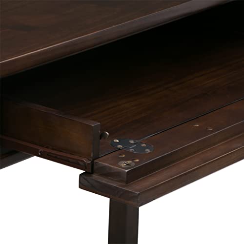 SIMPLIHOME Warm Shaker SOLID WOOD Rustic Modern 48 inch Wide Home Office Desk, Writing Table, Workstation, Study Table Furniture in Tobacco Brown with 2 Drawers