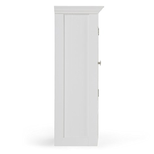 SIMPLIHOME Acadian 28 inch H x 23.6 inch W Double Door Wall Bath Cabinet in Pure White with Storage Compartment and 2 shelves, for the Bathroom, Transitional
